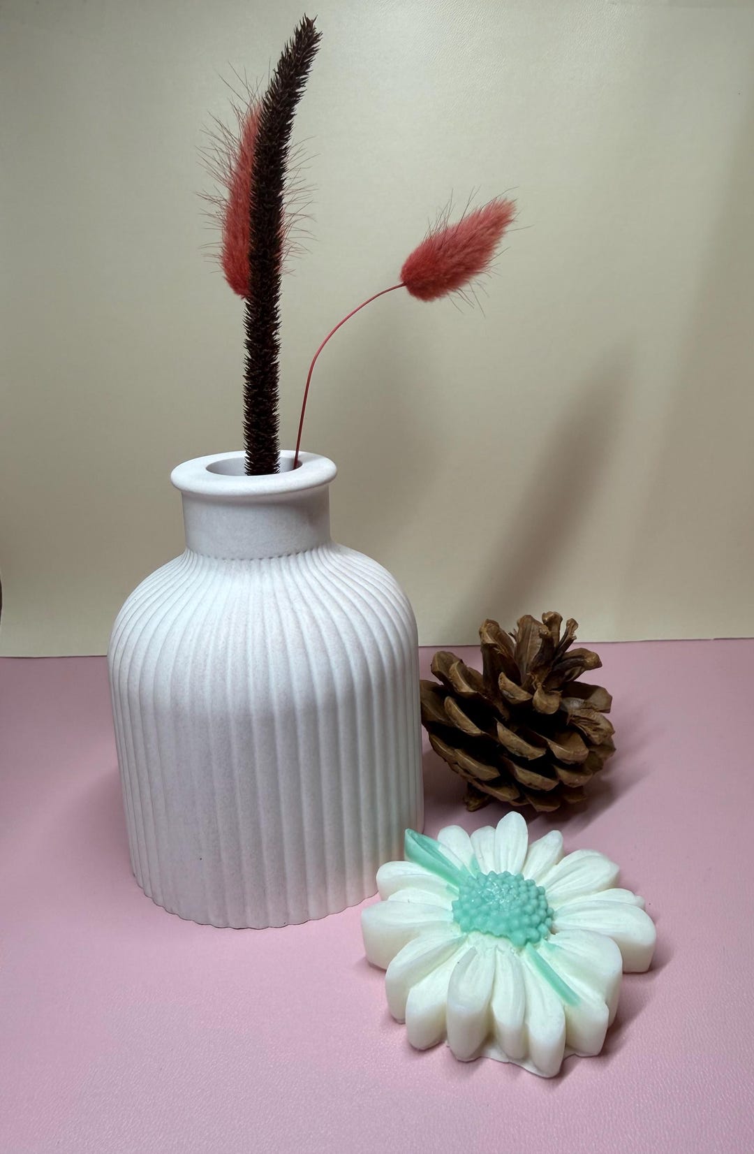 Handmade Resin Crete Vase: Marble Effect Geometric Decor - 4" H X 2.5 ...