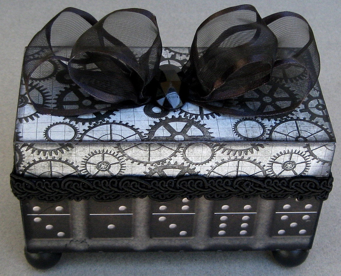 Steampunk Gears Domino Decorative Trinket Keepsake Box - Etsy
