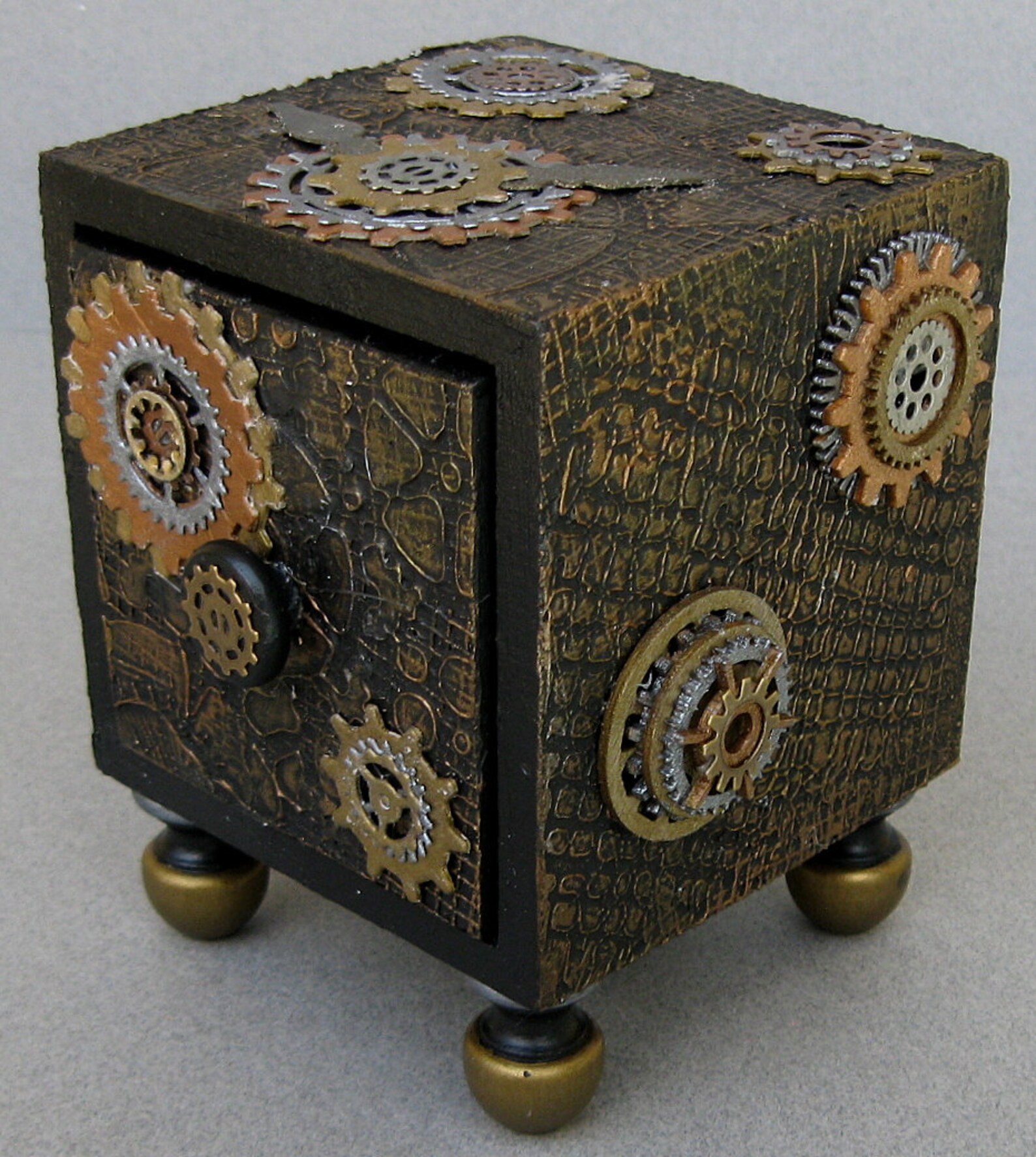 Steampunk Industrial III Decorative Altered Art Mixed Media Keepsake ...