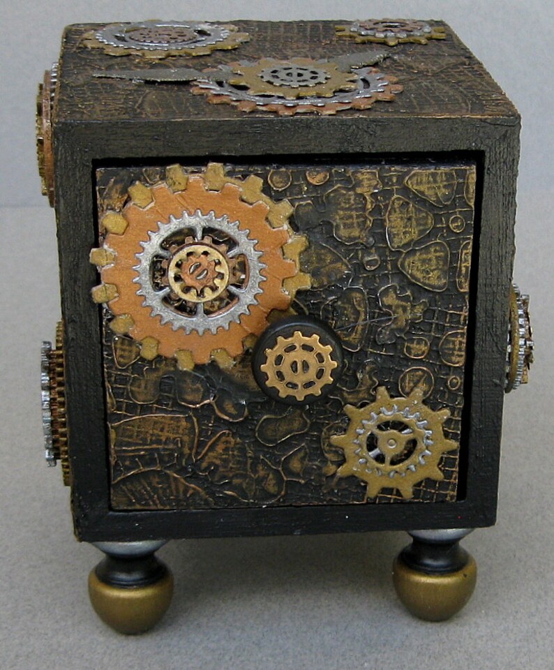 Steampunk Industrial III Decorative Altered Art Mixed Media Keepsake ...
