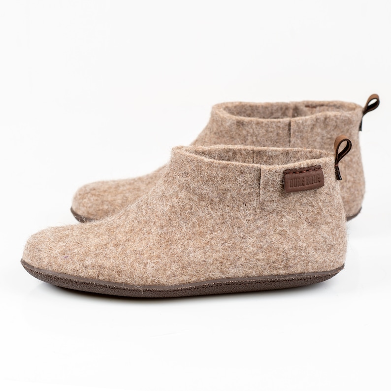 Handmade Felted Wool Booties: Women's Cozy Comfort Boots Slippers With ...