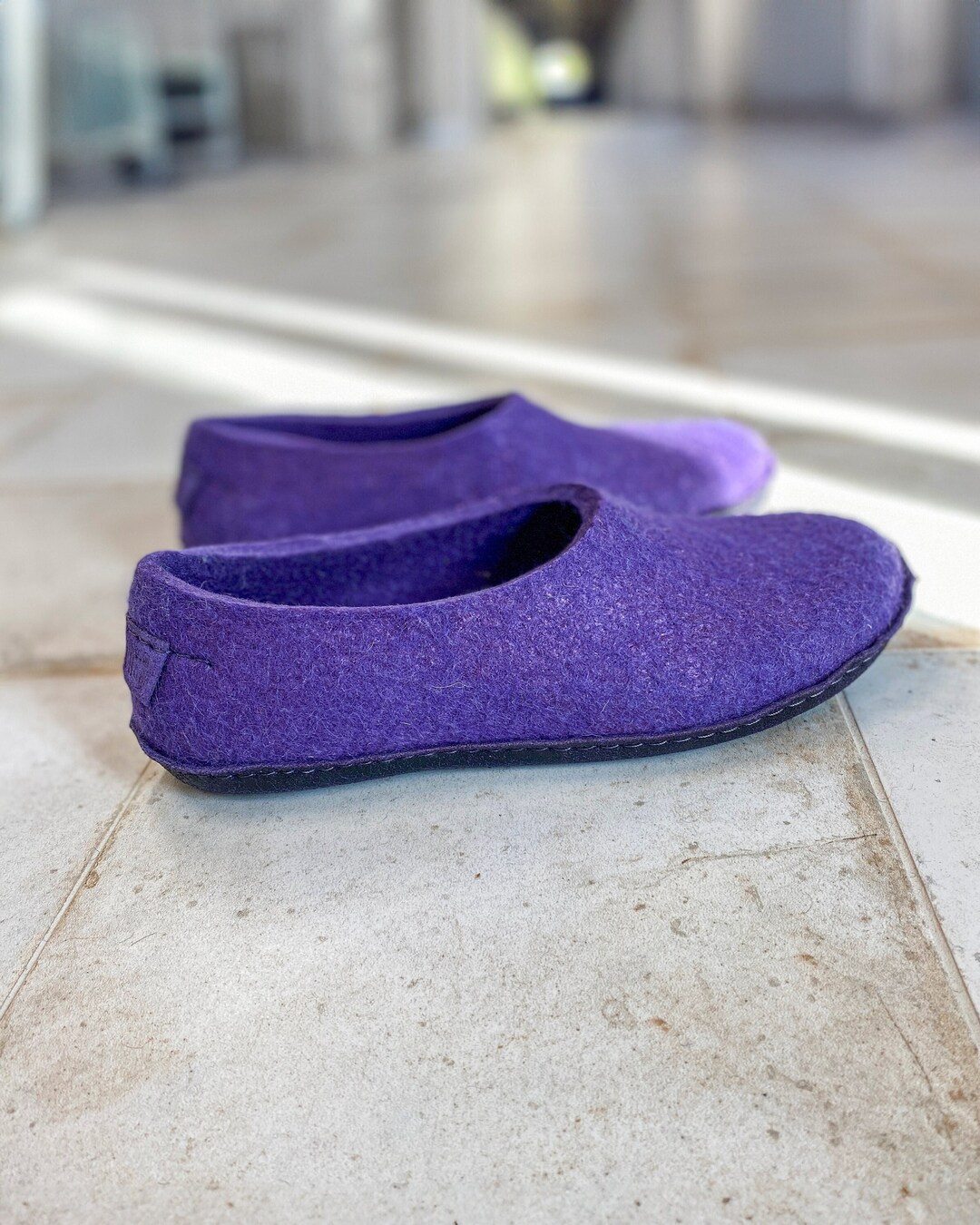 Handmade Felted Wool Women's Slippers - Natural Wool Slippers for Women ...