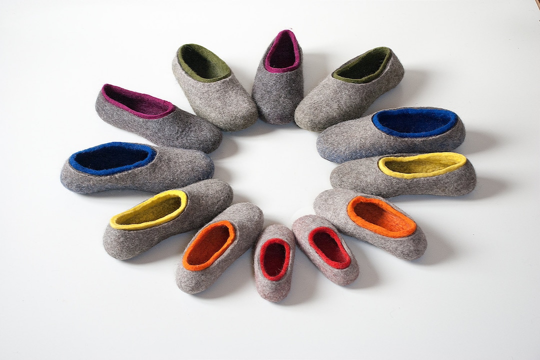 Playful Kids Wool Slippers, Toddler Home Slippers, Felted Wool Slippers ...