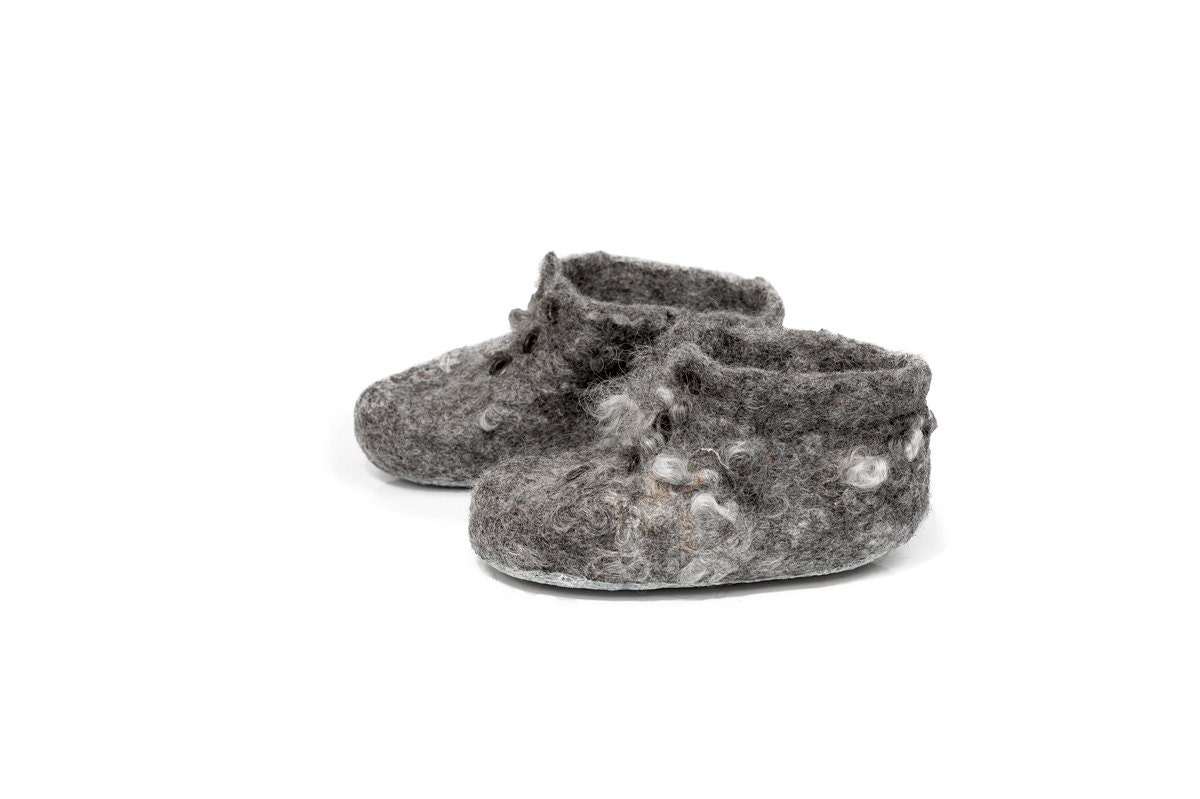 Felted Wool Baby Booties, Handmade Baby Sneakers, Gift for New Mom ...