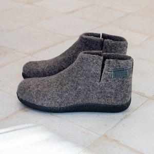 Handmade Felted Wool Booties: Women's Cozy Comfort Boots Slippers With ...