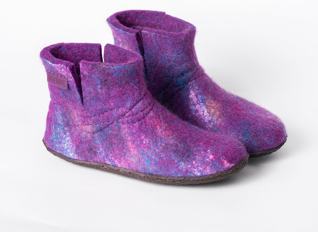 Galaxy Wool Boot Slippers: Women's Felted Ankle Boots - Etsy