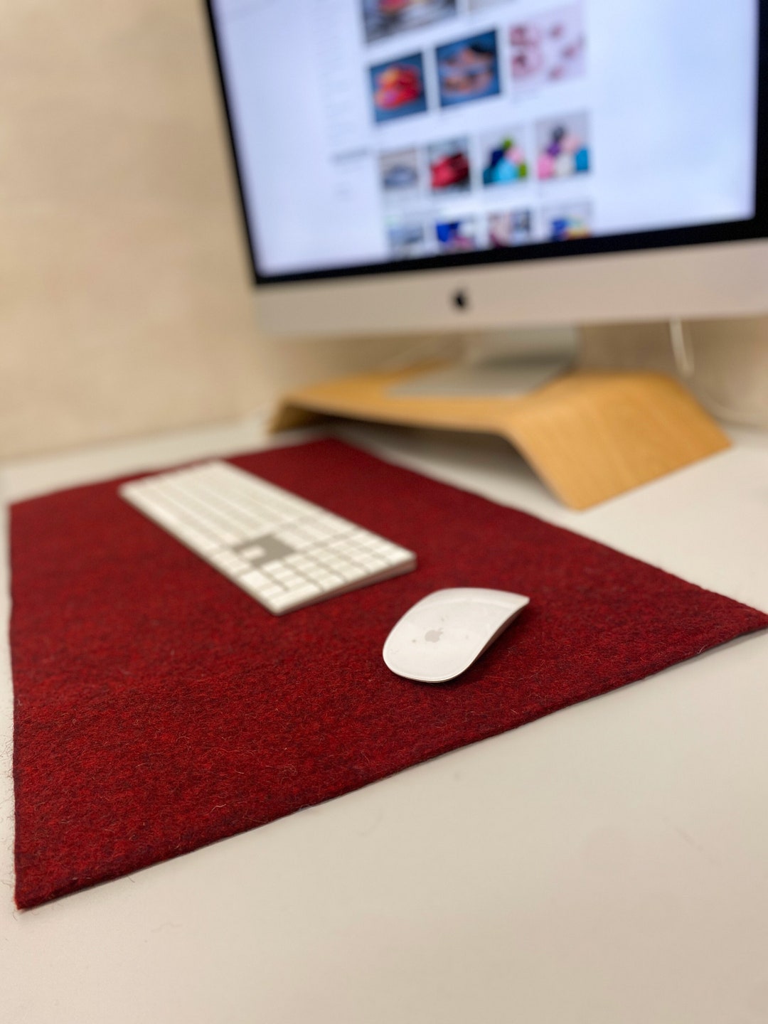 Natural Wool Felt Desk Mat: Handmade Workspace Organizer - Etsy
