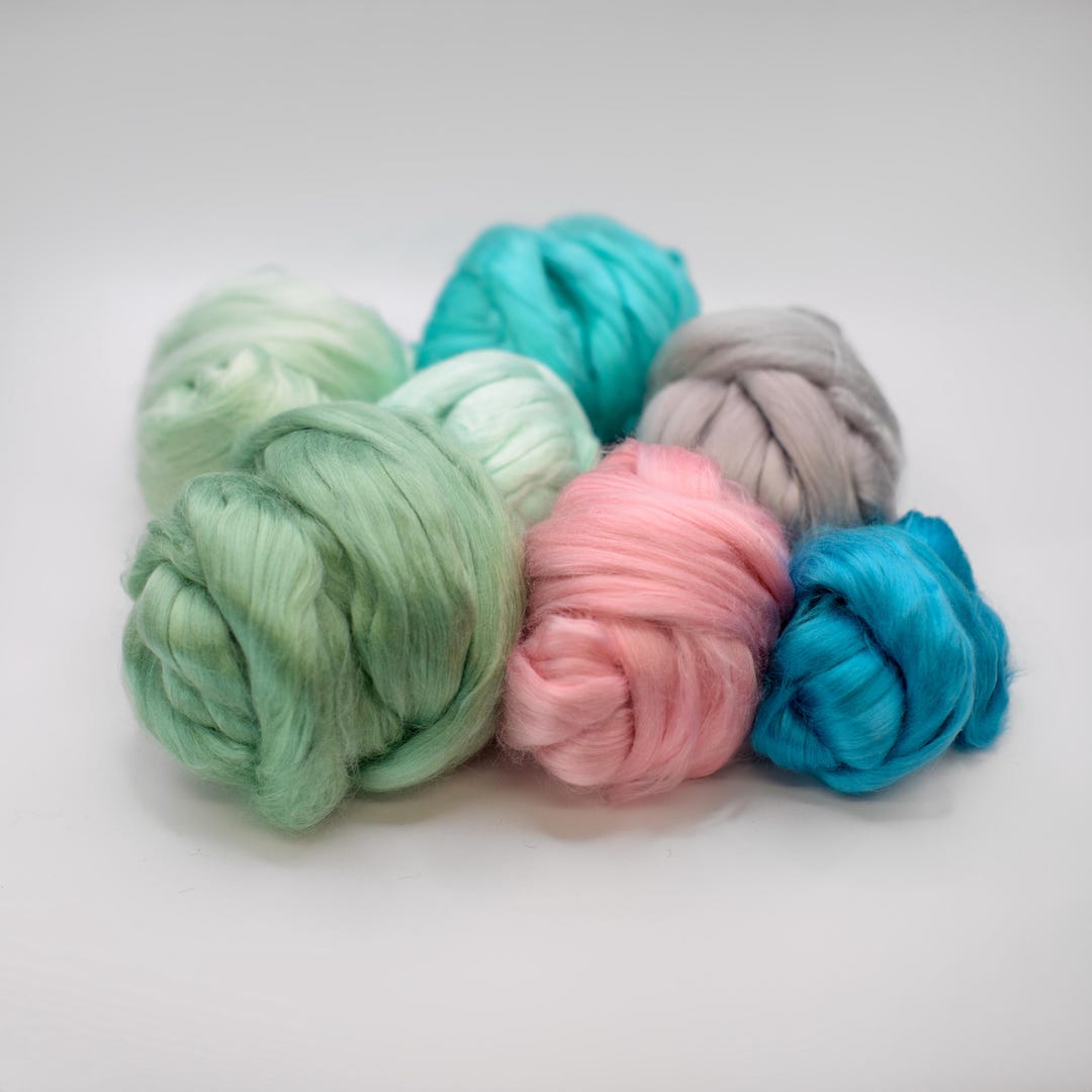 Viscose Fiber for Felting: 70 Colors, Doll Hair, Spinning (50 Gr/1.76 ...