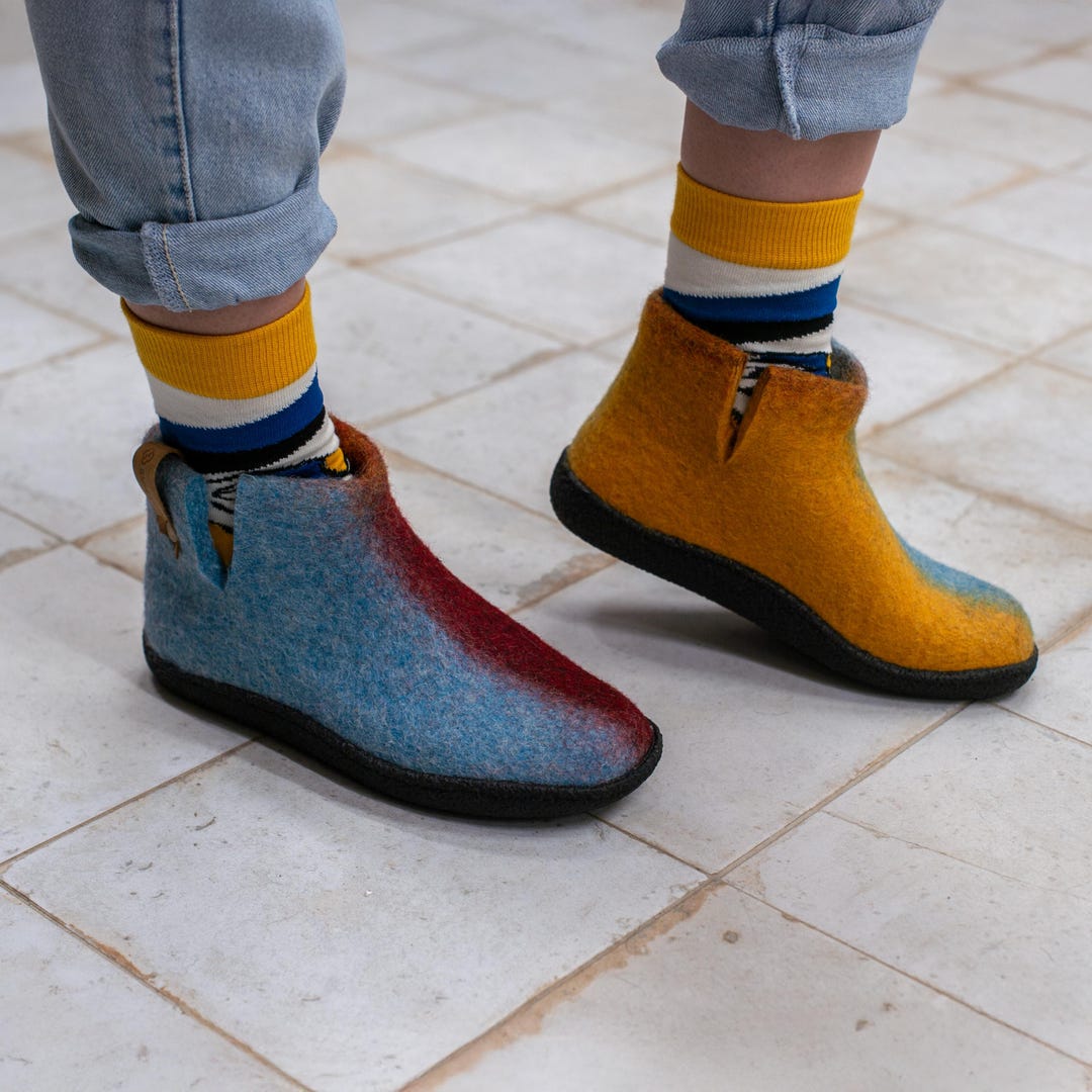 Handmade Felted Wool Boot: Ankle Booties With Rubber Soles or Leather ...