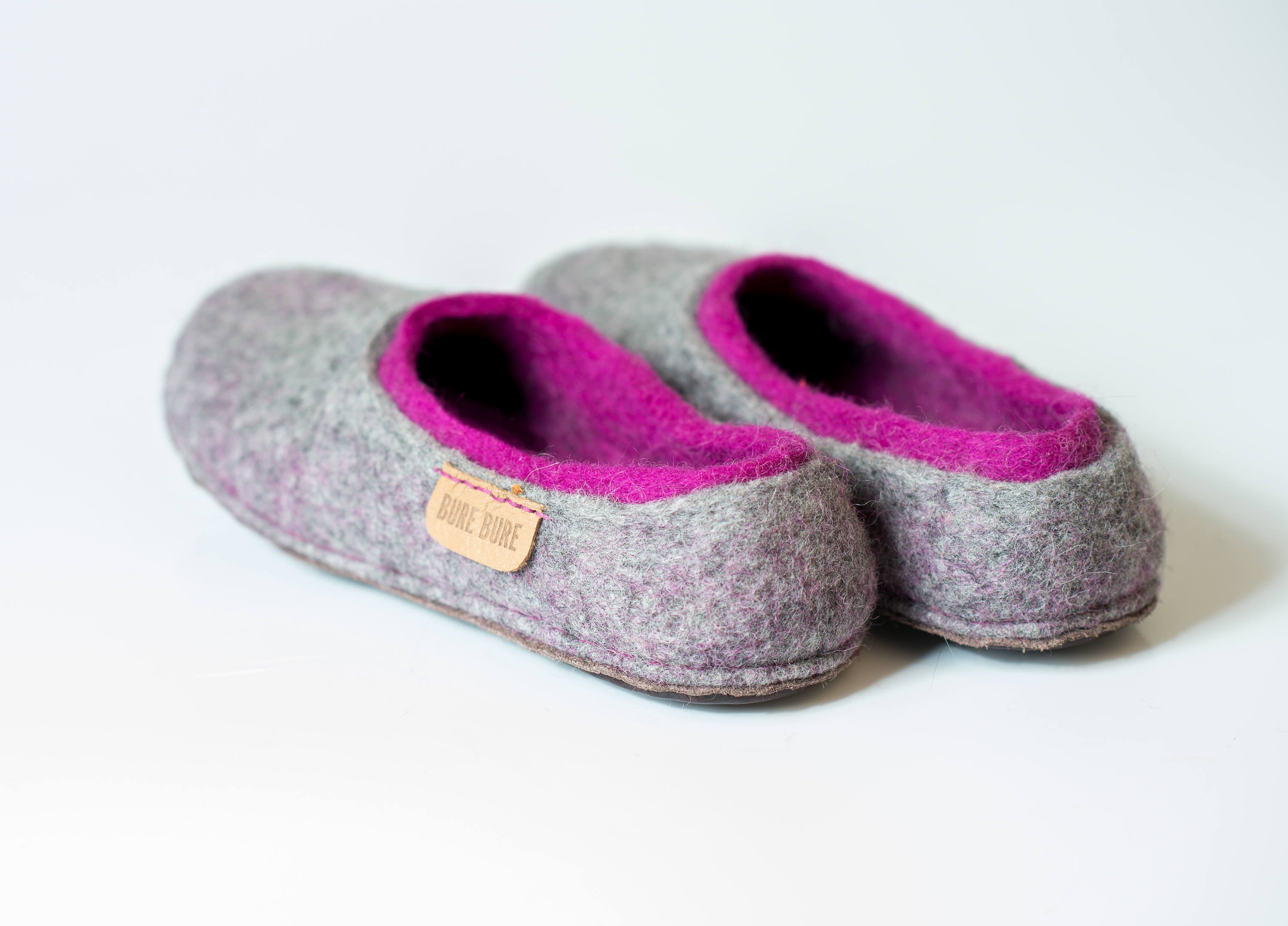 Felted woolen slippers with a colorful inner part Comfortable | Etsy