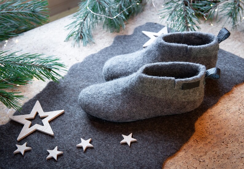 Handmade Felted Wool Booties: Women's Cozy Comfort Boots Slippers With ...