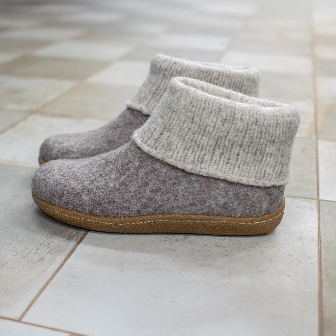Felted Wool Boot Slippers With Knitted Leg Warmers - Etsy
