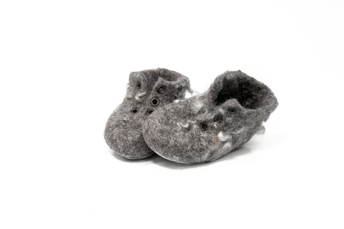 Felted Wool Baby Booties, Handmade Baby Sneakers, Gift for New Mom ...