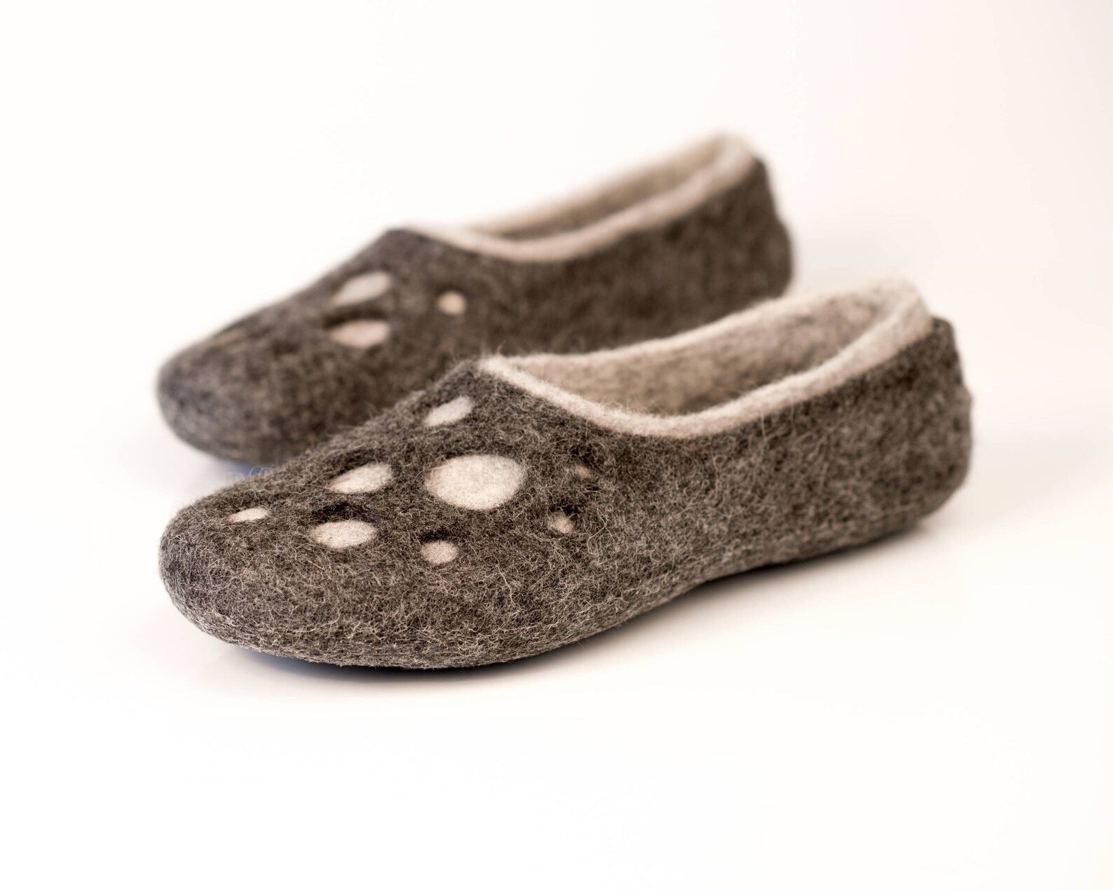 Womens Wool Slippers Moon Craters Warm Boiled Wool Slippers - Etsy