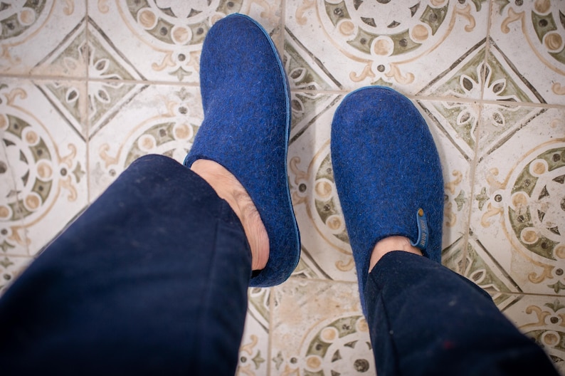 Handmade Felt Wool Slippers for Women: Easy-on Slippers With Low Back ...