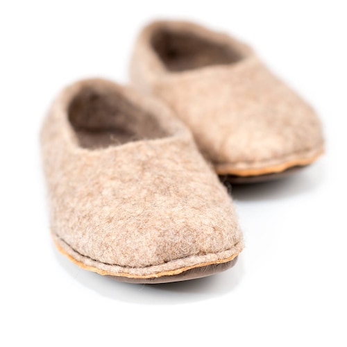 Handmade Wool Felted Slippers With Rubber Soles House Shoes - Etsy