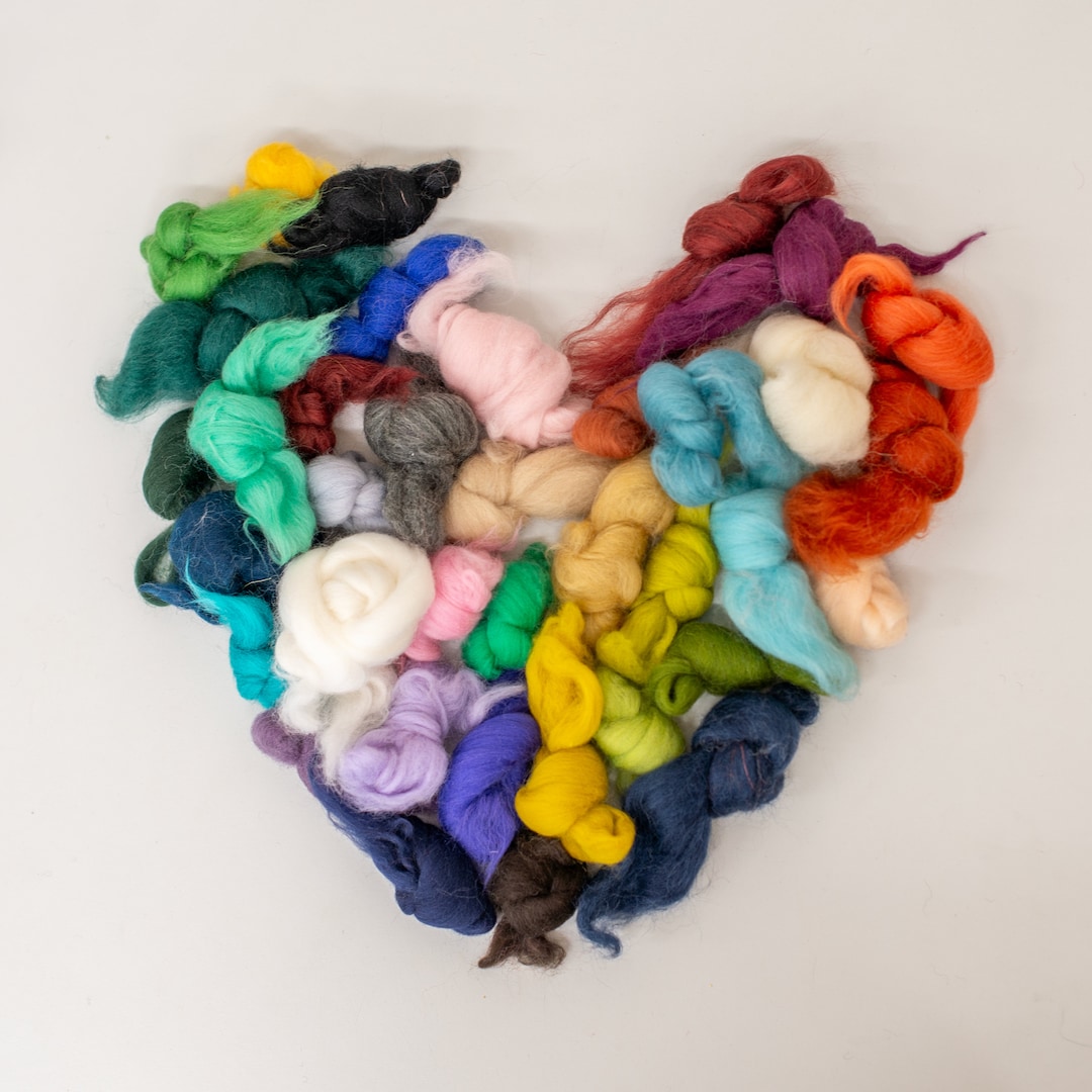 Merino Wool Roving Set: 30 Colors for Needle Felting & Wet Felting - Etsy