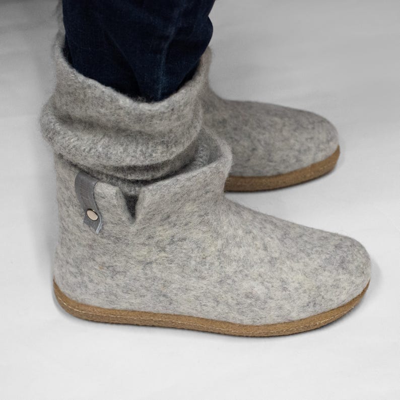 Felted Wool Boot Slippers With Knitted Leg Warmers - Etsy