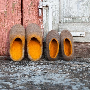 2 Pairs Parent-child Matching Felted Wool Slippers, Family Slippers Set ...
