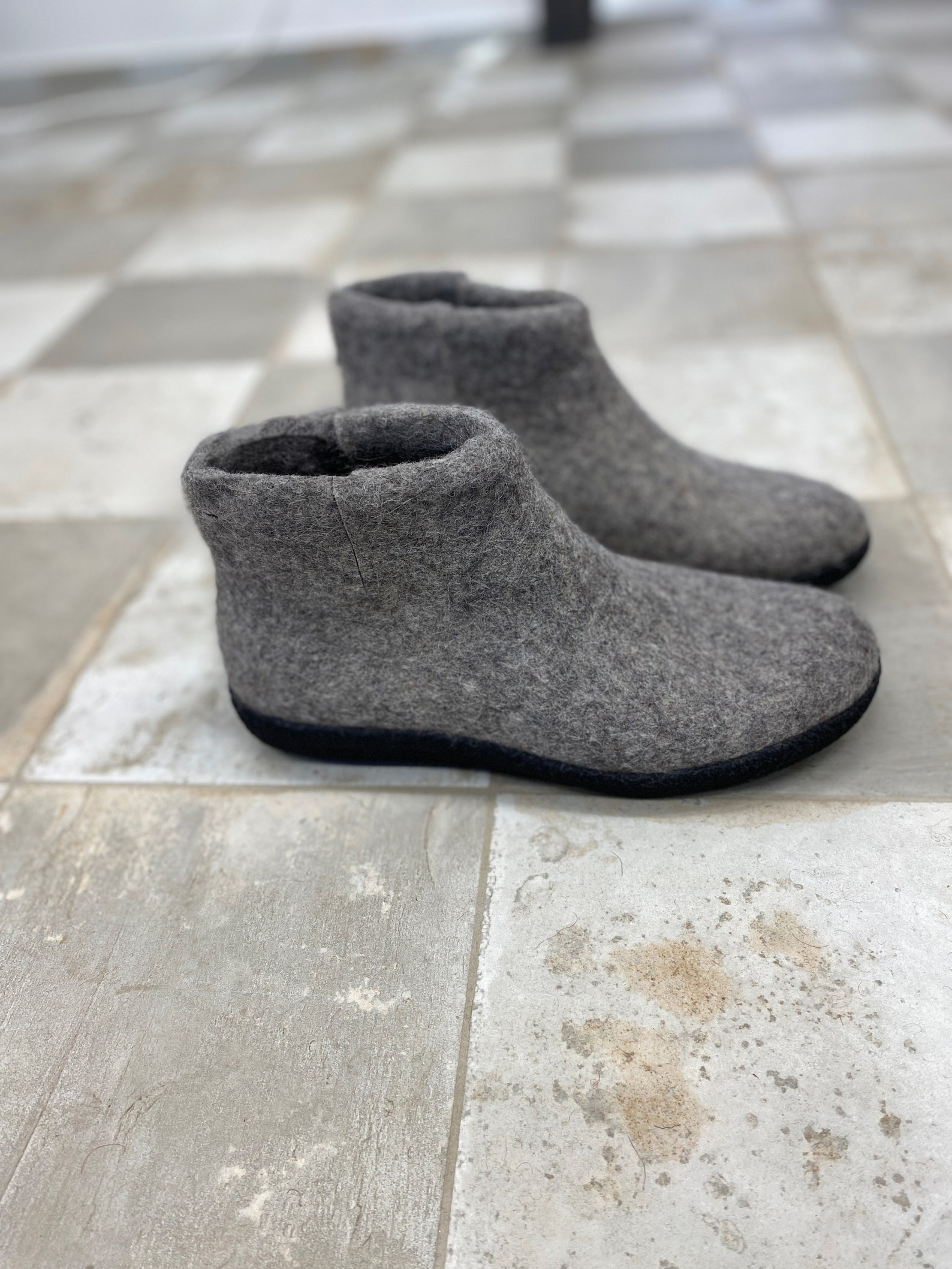 Handmade Felted Wool Booties: Women's Cozy Comfort Boots Slippers With ...