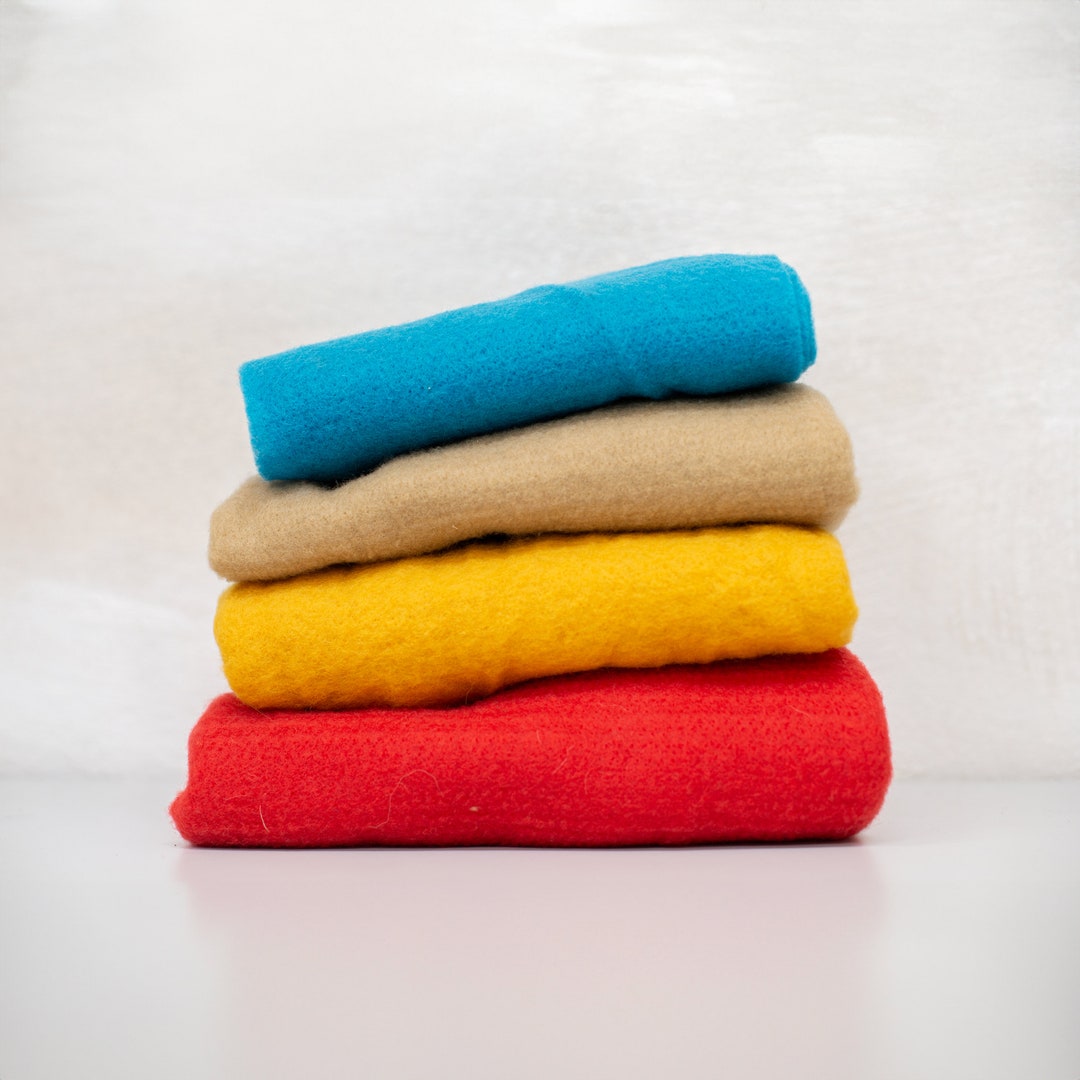 Extra Fine Merino Wool Prefelt: Camel, Curry, Red, Turquoise (55-63 ...