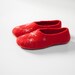 Warm Red Slippers With Snowflakes Felted Wool Shoes Woolen - Etsy