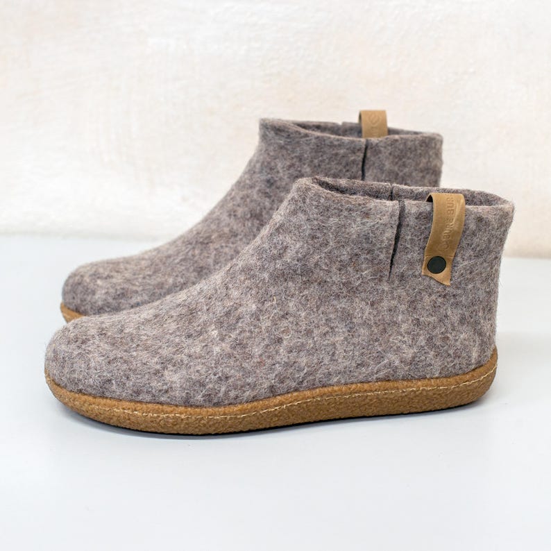 Felted Wool Boot Slippers With Knitted Leg Warmers - Etsy