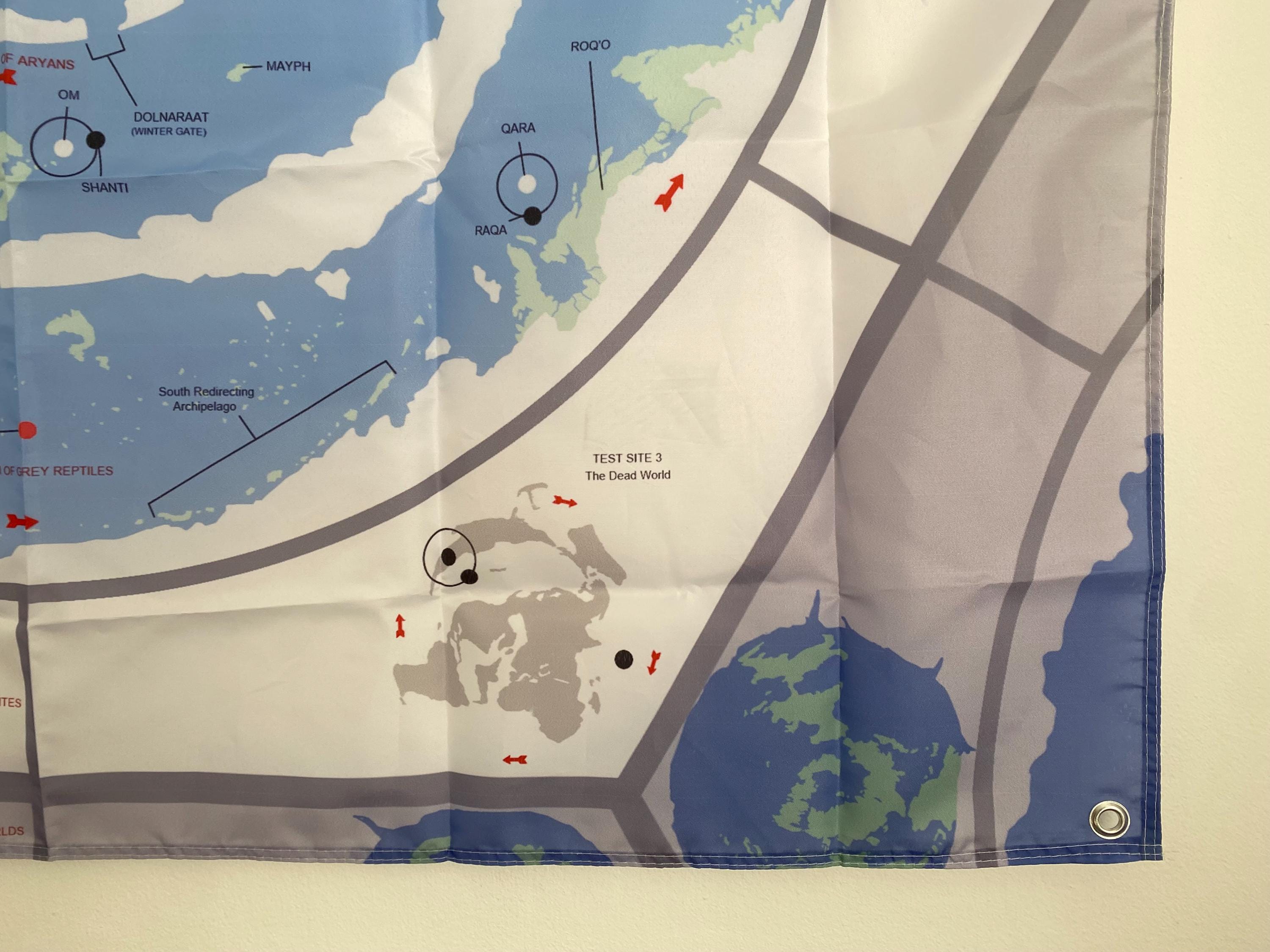 XXL Flat Earth Worldmap Flag Poster Beyond the Ice Wall of Antarctica ...