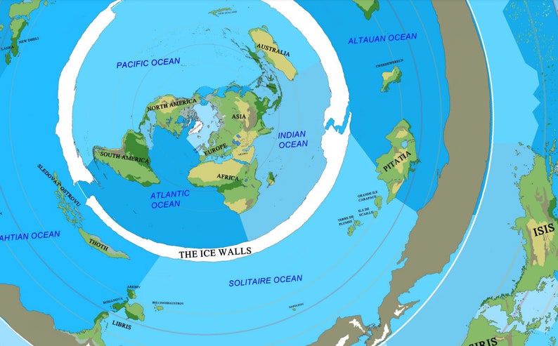V1.0 the World Beyond the Ice Wall Hi-res Digital Download Flat Earth ...