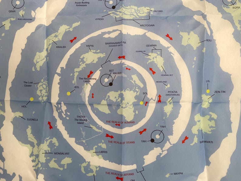 XXL Flat Earth Worldmap Flag Poster Beyond the Ice Wall of Antarctica ...