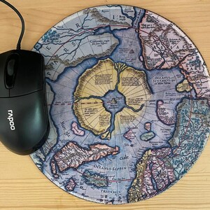 Hyperborea North Pole Flat Earth Map Mousepad 1595 Mercator PC Mat ...