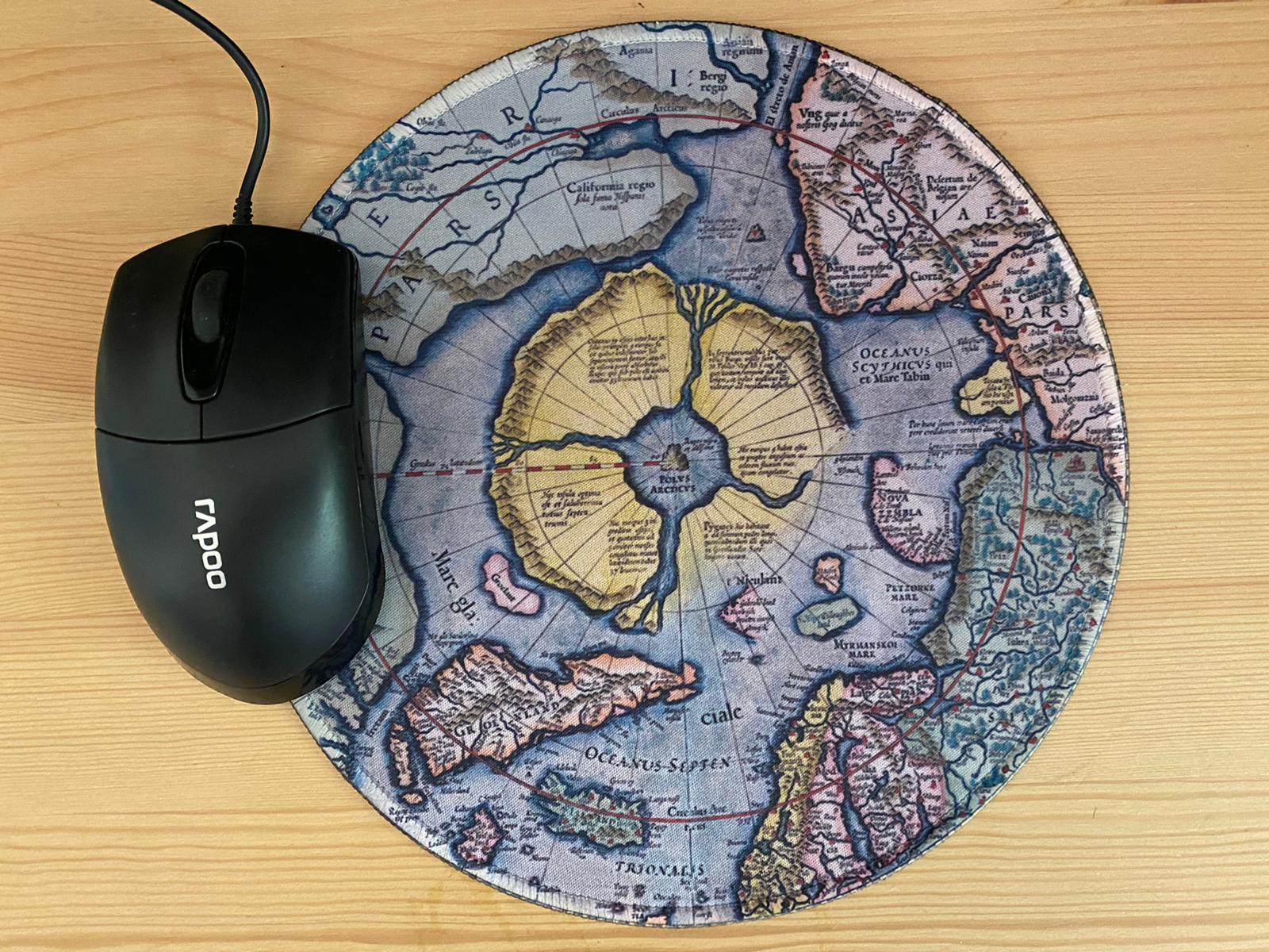 Hyperborea North Pole Flat Earth Map Mousepad 1595 Mercator PC Mat ...