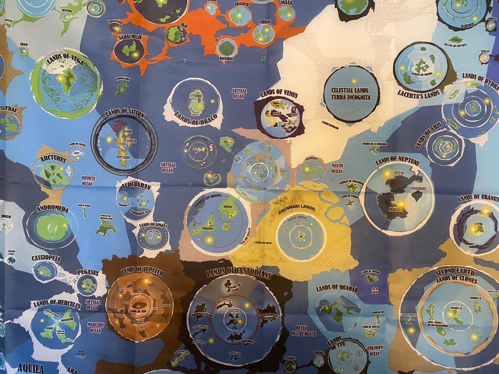 Terra Infinita Flat Earth Map Flag XXL Antarctica Ice Wall Ring More ...