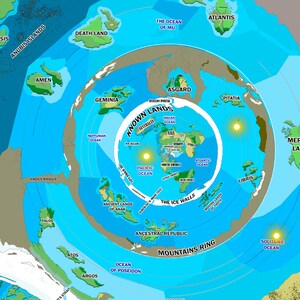 Terra Infinita: Flat Earth Map XXL Cotton Canvas Poster Lands Beyond ...