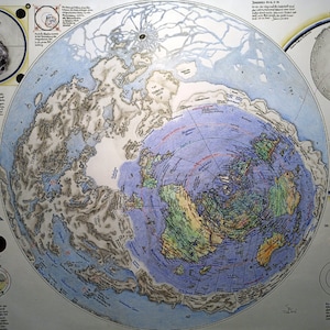 Flat Earth Plasma Moon Map Cotton Canvas Poster More Land Gleason World ...