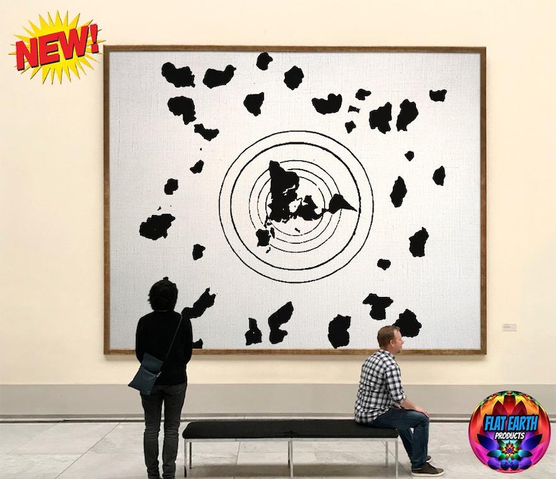 Canvas Poster Buddhist Temple Map World Beyond the Ice Wall Flat Earth ...