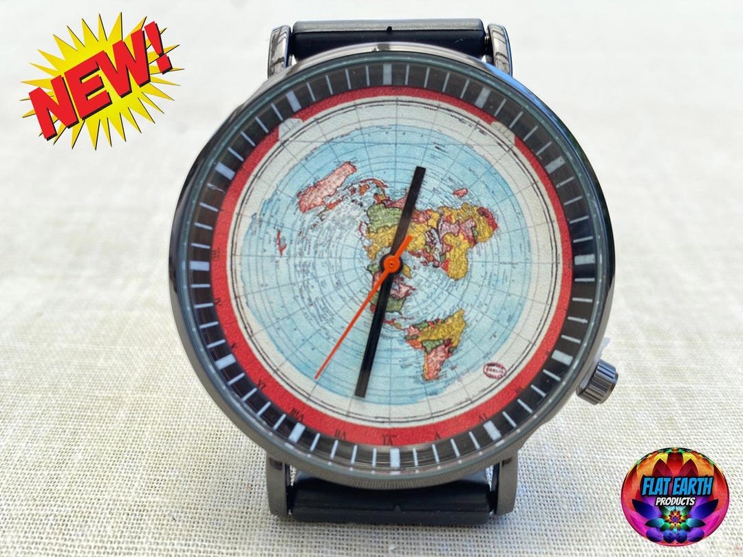 New Standard Map of the World Wristwatch Flat Earth Gleason's Watch ...