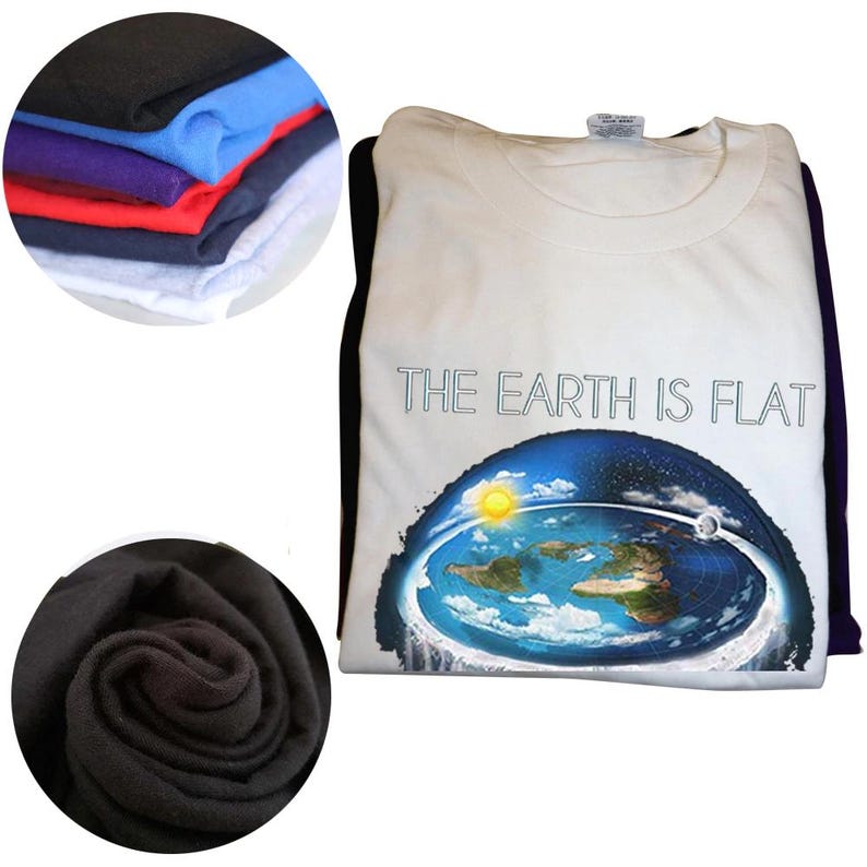 Flat Earth T-shirt Map Model Firmament Dome Sheol Unisex Hot Fashion ...
