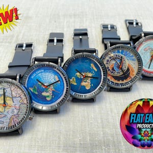 New Standard Map of the World Wristwatch Flat Earth Gleason's Watch ...
