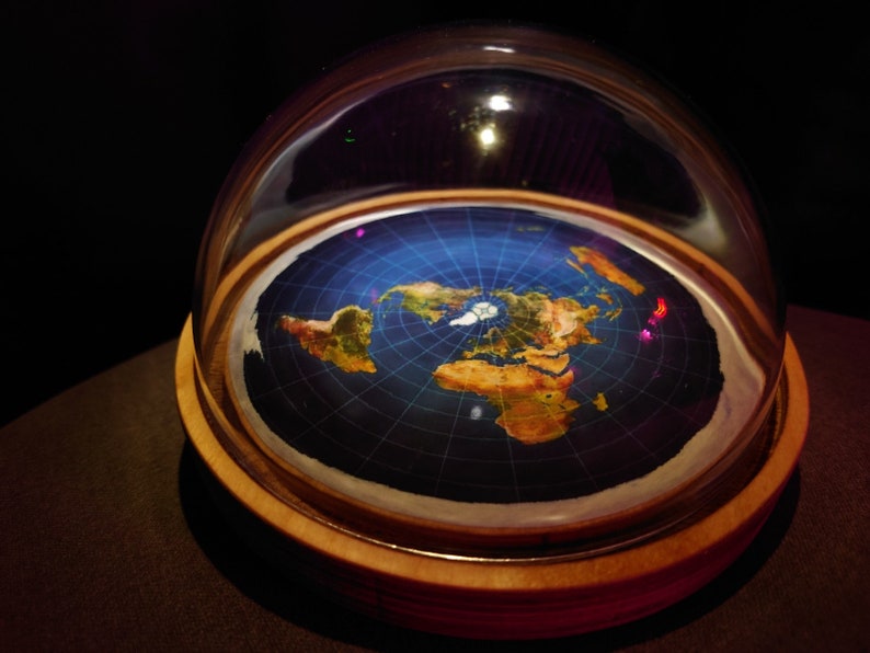 Flat Earth Model World Map Large Wood Display Gleason Hyperborea Eden ...