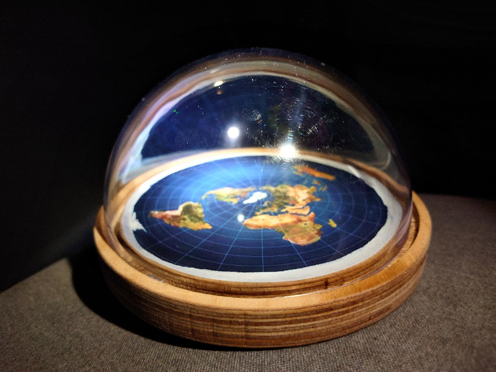 Flat Earth Model World Map Large Wood Display Gleason Hyperborea Eden ...