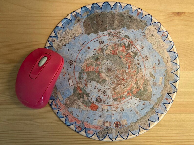 Urbano Monte Planisphere Map 1587 Flat Earth Mousepad PC Table Mat ...