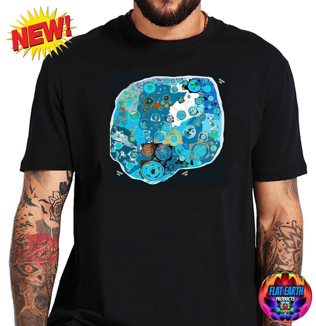 Terra Infinita Map T-shirt Flat Earth More Land Beyond Antarctica Ice ...