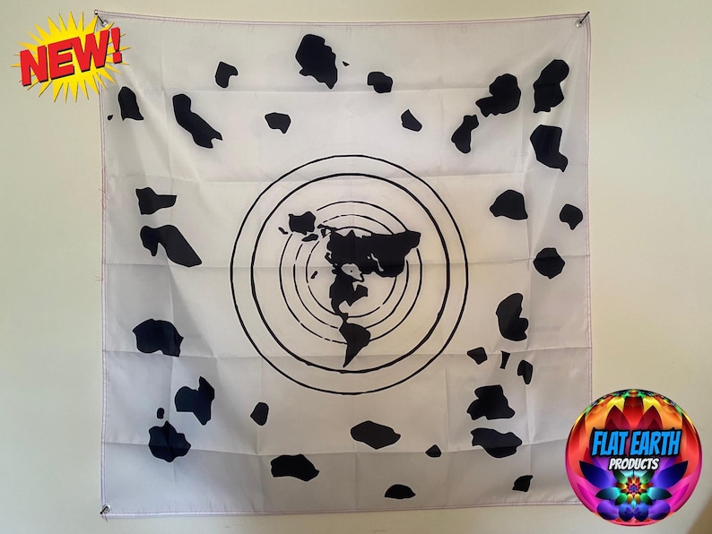 XXL Buddhist Temple Map Flag Flat Earth Beyond Antarctica Ice Wall ...