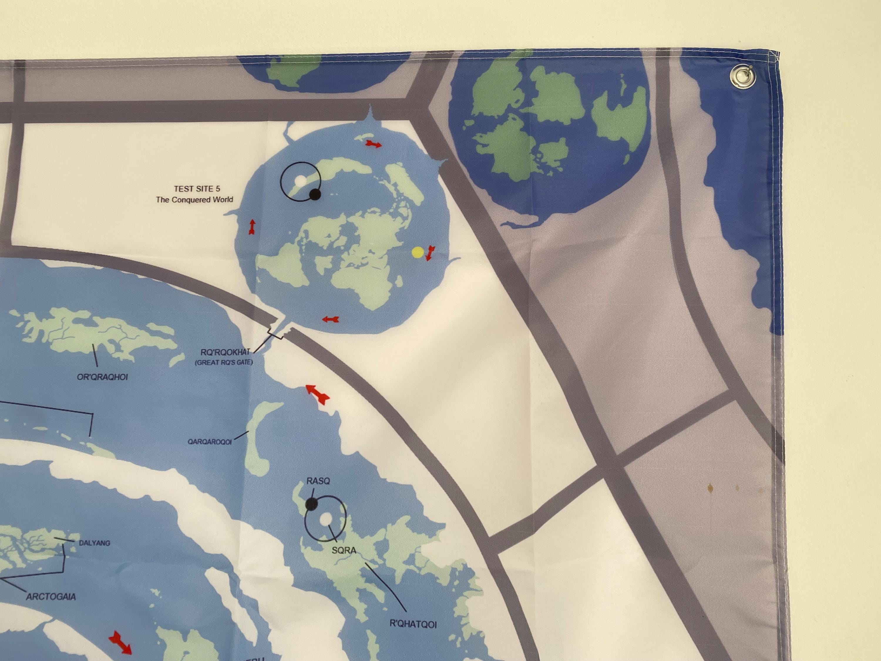 XXL Flat Earth Worldmap Flag Poster Beyond the Ice Wall of Antarctica ...