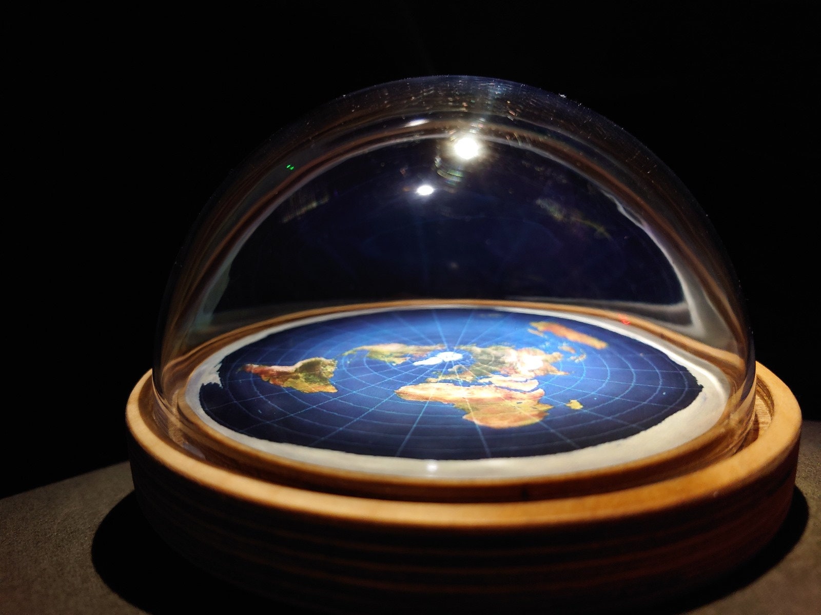 Flat Earth Model World Map Large Wood Display Gleason Hyperborea Eden ...