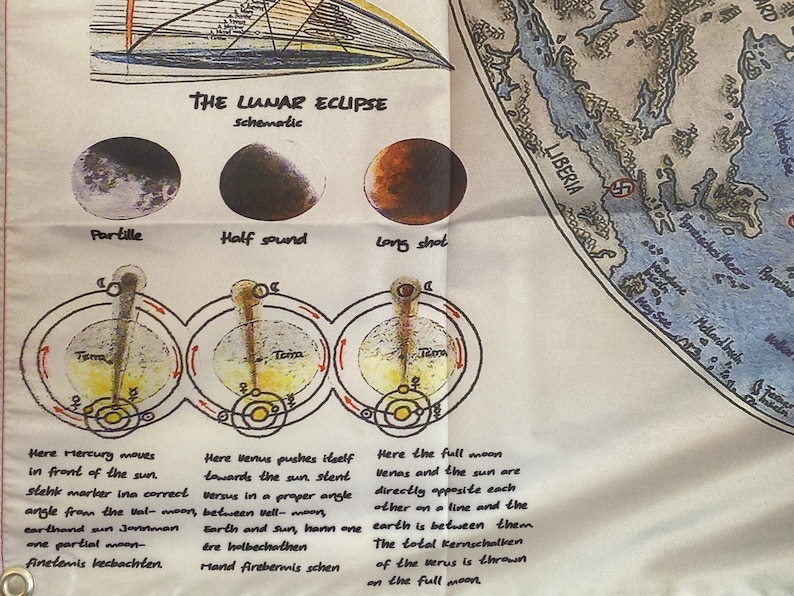 ALL Sizes Moon Map ENGLISH Version Flag Flat Earth and Beyond Large All ...
