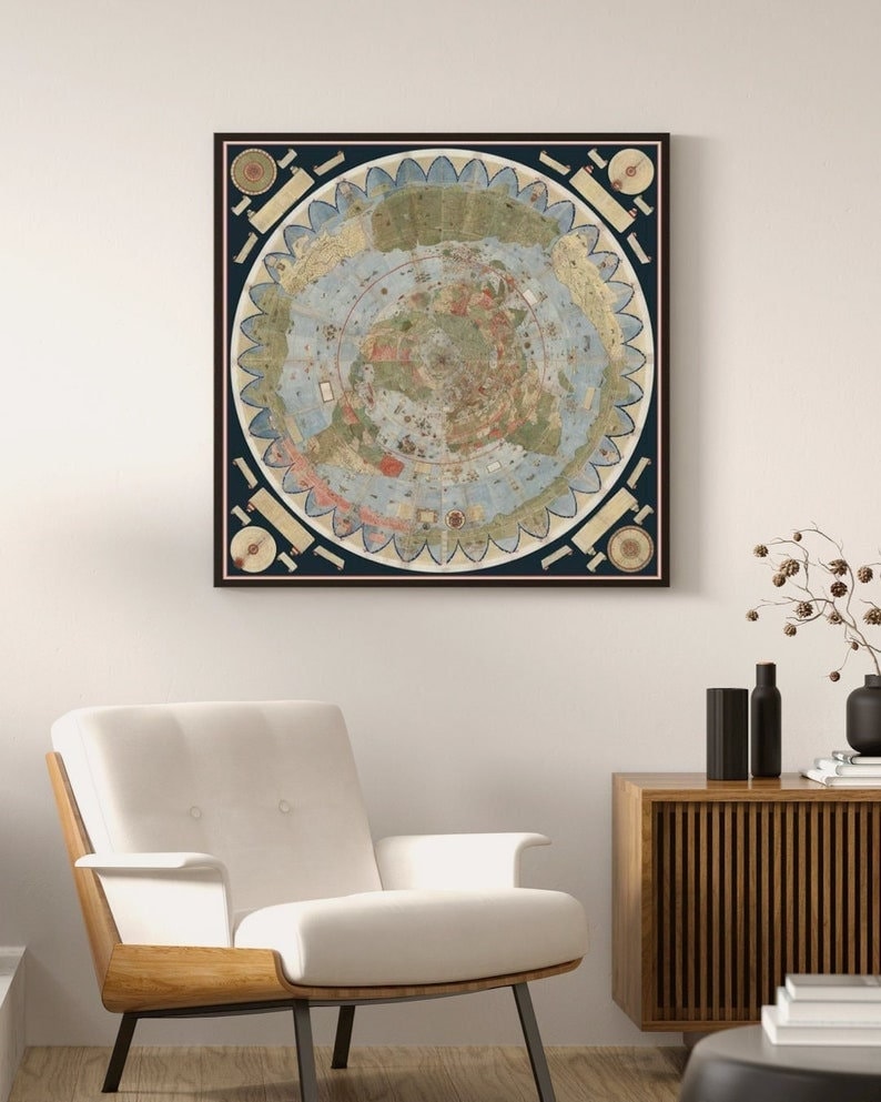 Urbano Monte's Composite Flat Earth Map of the World Hi-res Digital ...