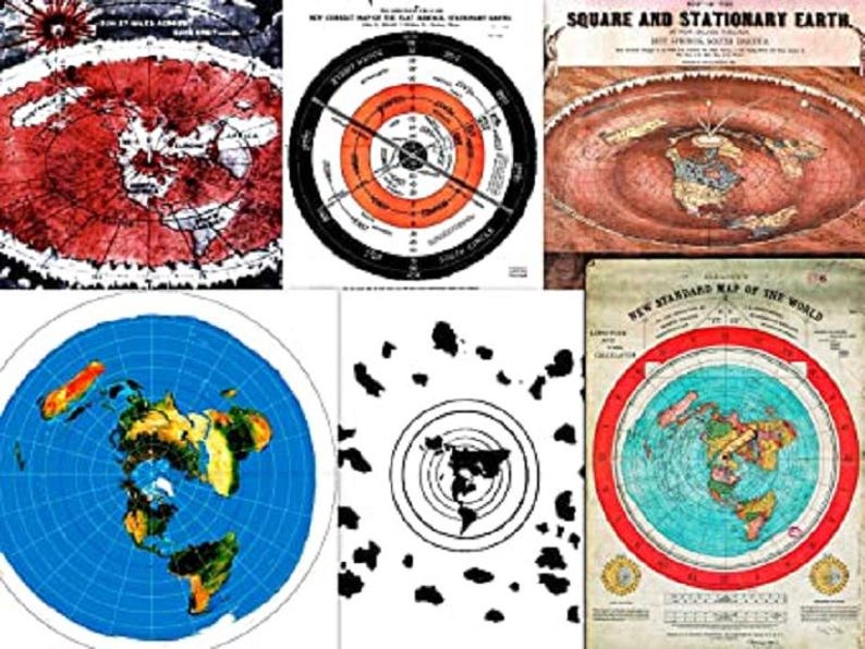 Canvas Poster Buddhist Temple Map World Beyond the Ice Wall Flat Earth ...