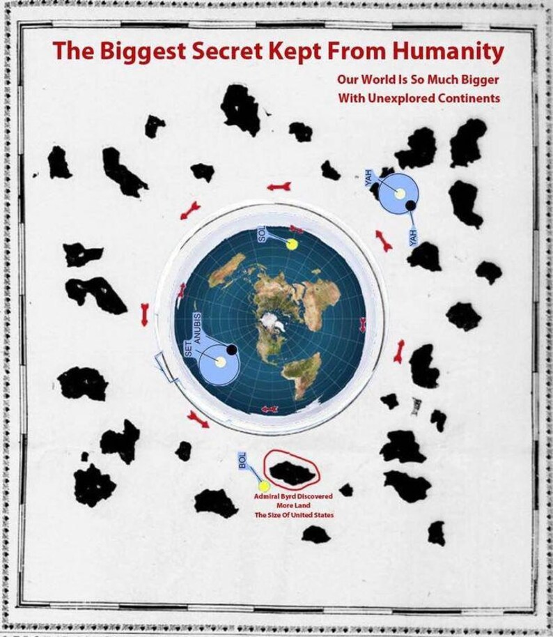 XXL Buddhist Temple Map Flag Flat Earth Beyond Antarctica Ice Wall ...